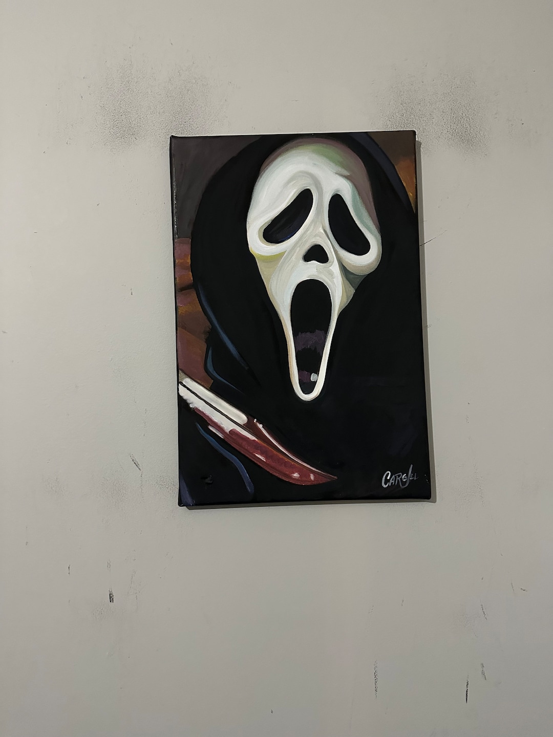 Scream Ghostface Horror Movie 12in X 18in Acrylic Painting on - Etsy