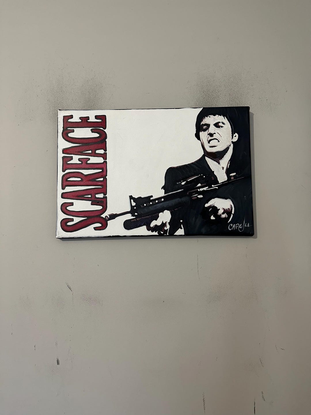 Scarface Tony Montana Movie Art 12in X 18in Acrylic Painting on Canvas ...