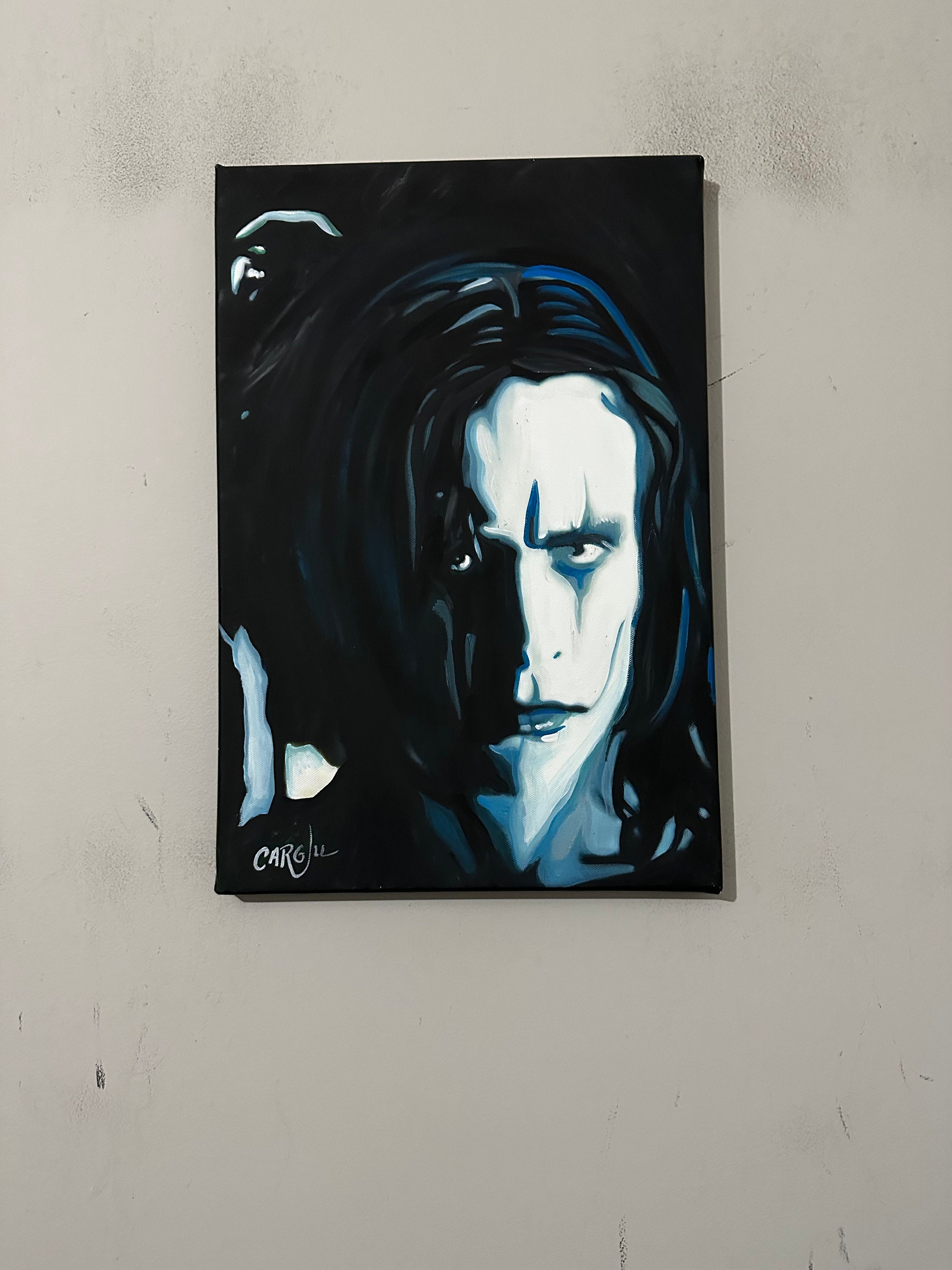 The Crow Brandon Lee Movie Art 12in X 18in Acrylic Painting on Canvas ...
