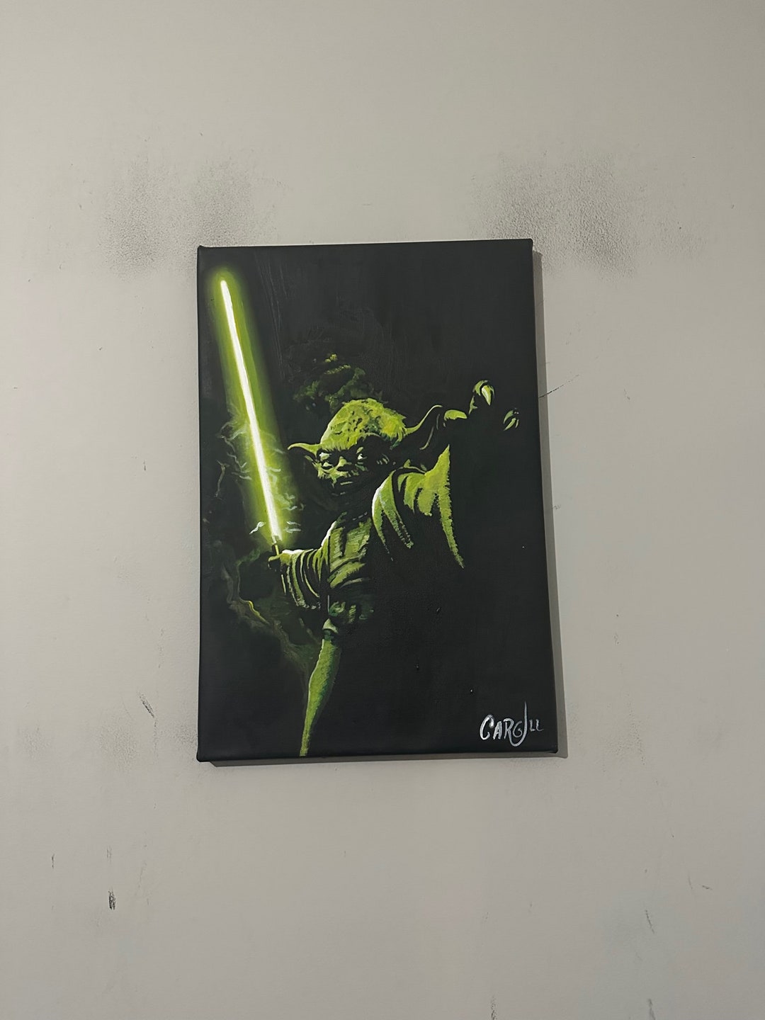 Yoda Jedi Master Star Wars 12in X 18in Acrylic Painting on Canvas by ...