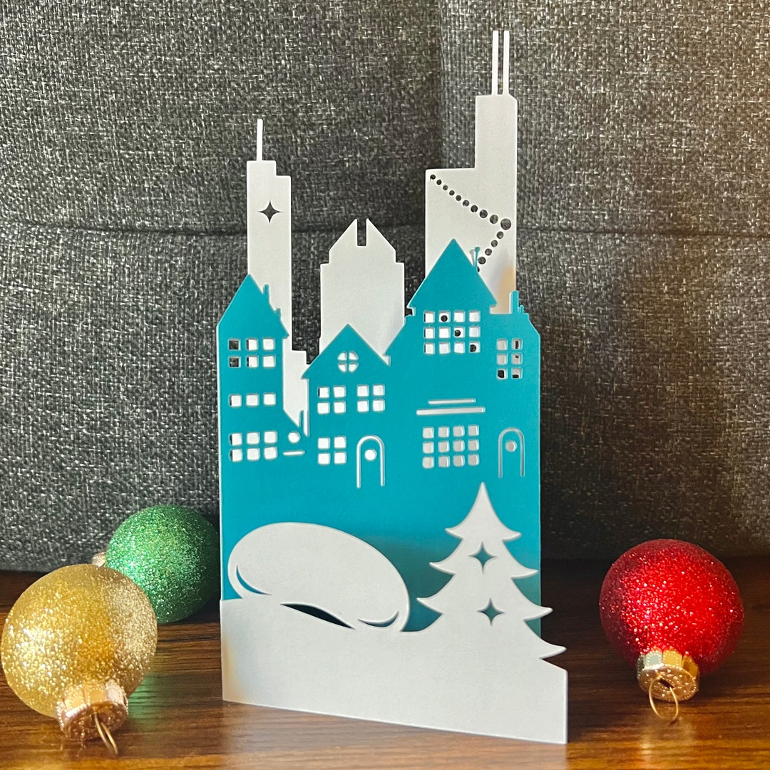 Chicago Winter Tri-fold 3D Pop up Card - Etsy