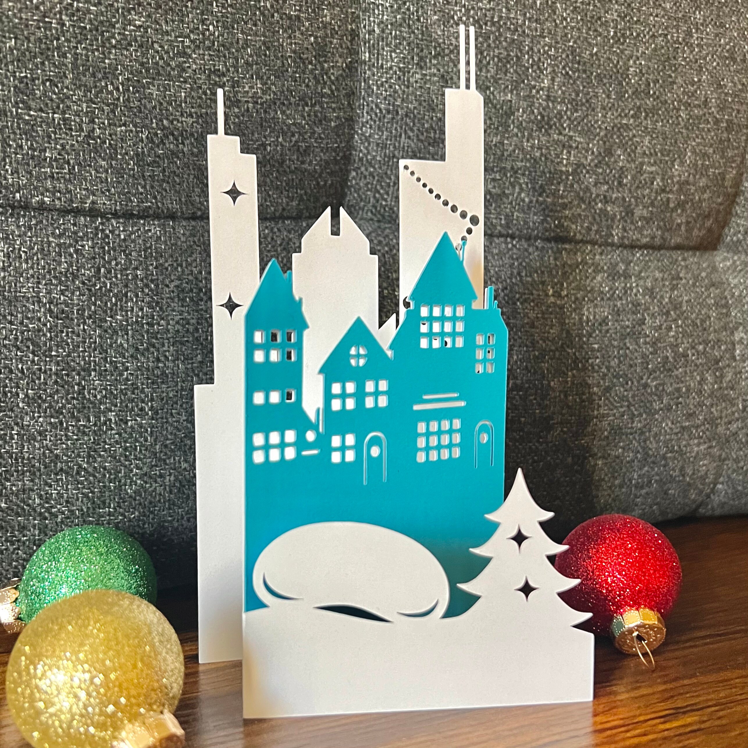 Chicago Winter Tri-fold 3D Pop up Card - Etsy