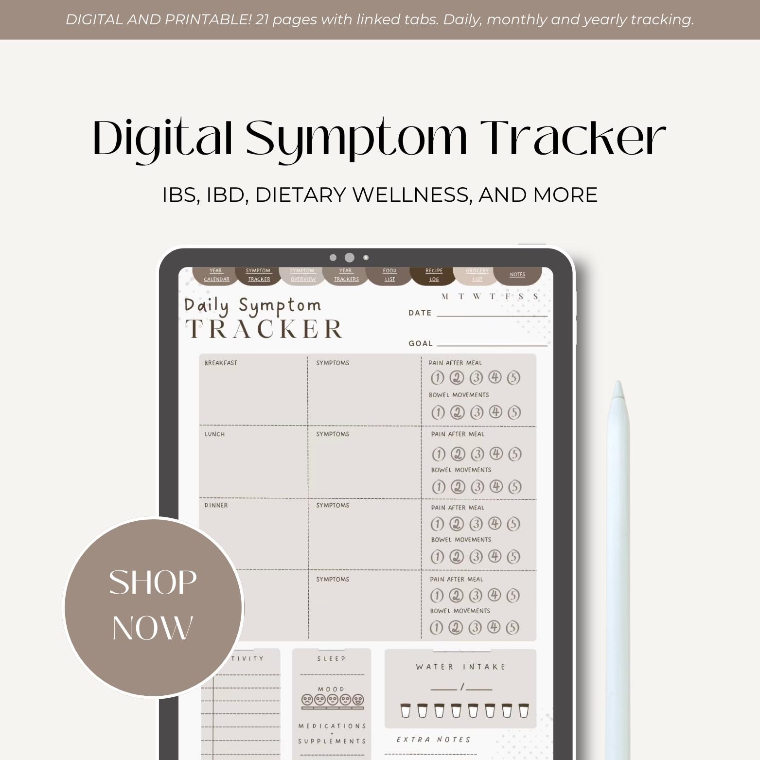 Dietary Wellness Planner | IBS/IBD Tracker | Chronic Illness Symptom ...