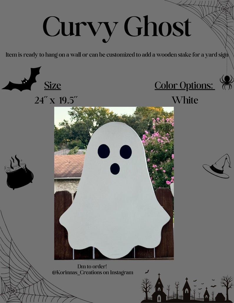 Ghost Wooden Signs Halloween Decor Yard Art - Etsy