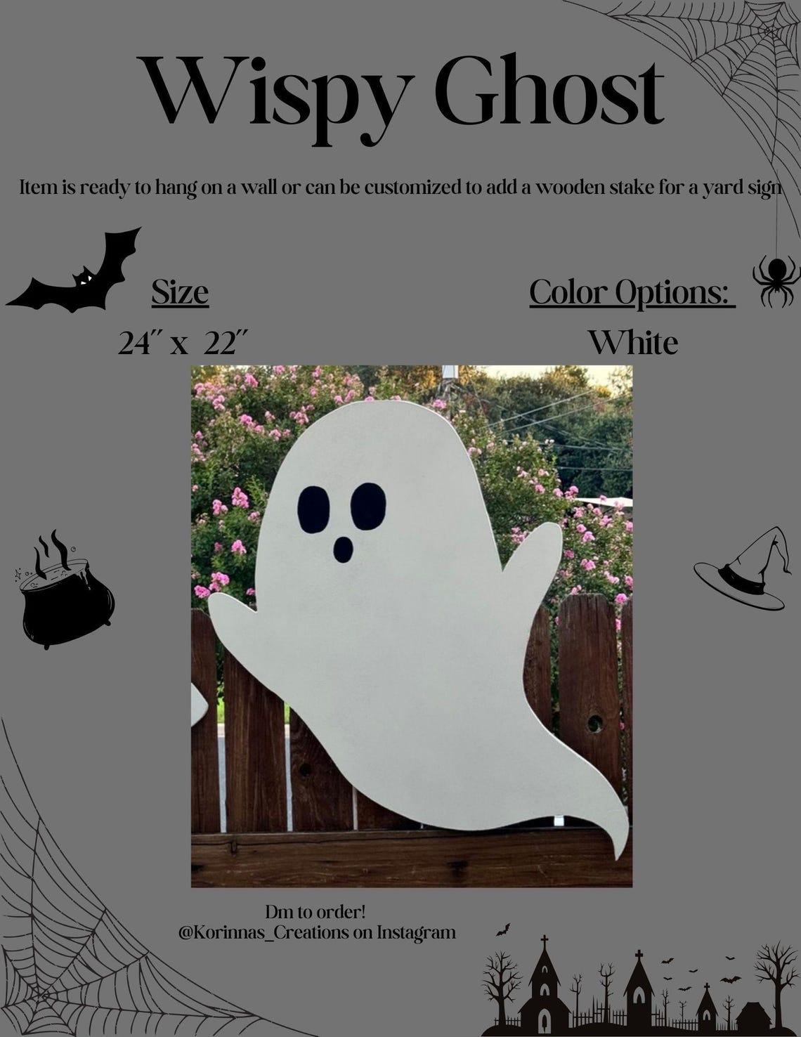 Ghost Wooden Signs Halloween Decor Yard Art - Etsy