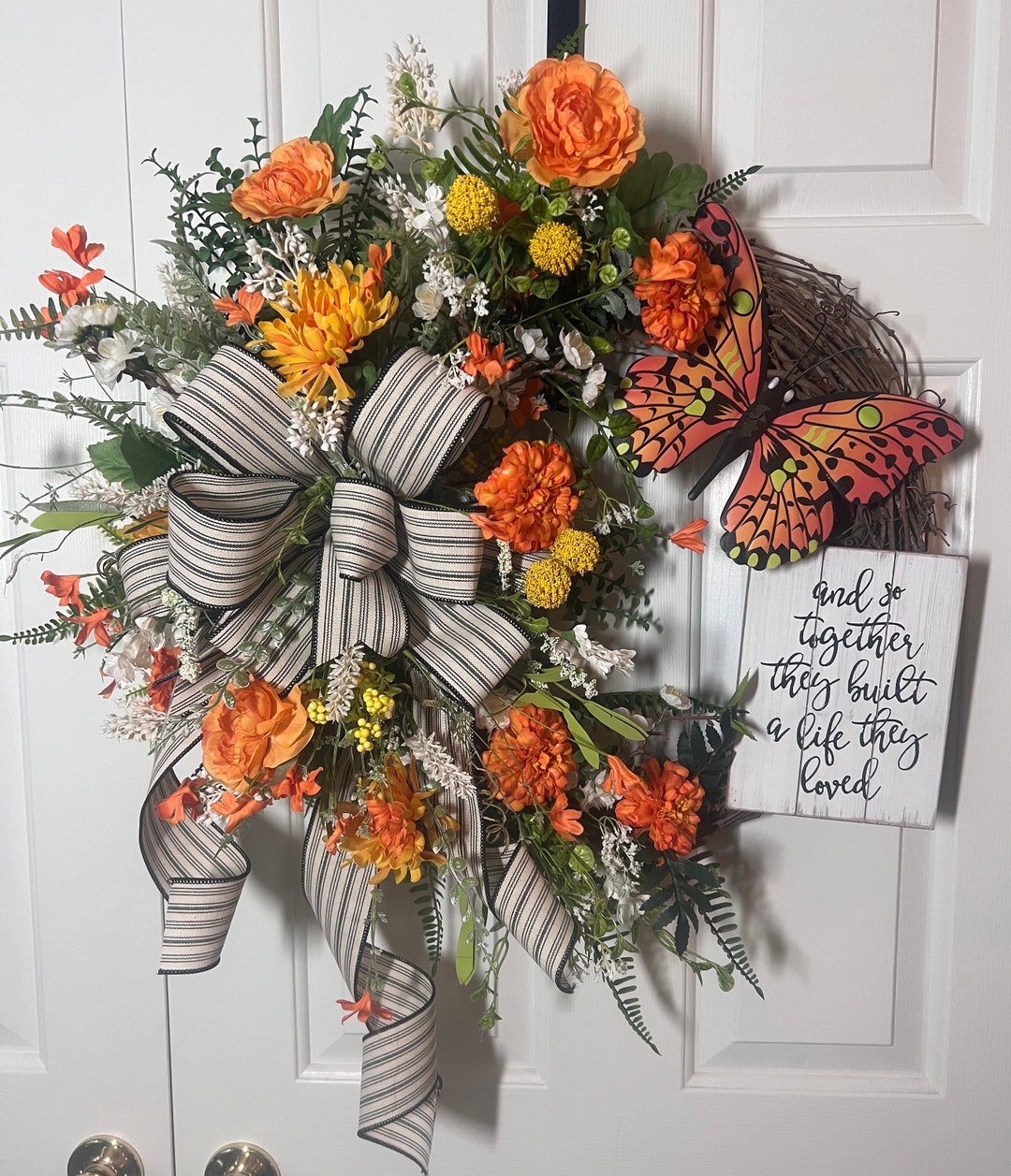 Monarch Butterfly Wreath for Front Door Wreath Summer Wreath Everyday ...