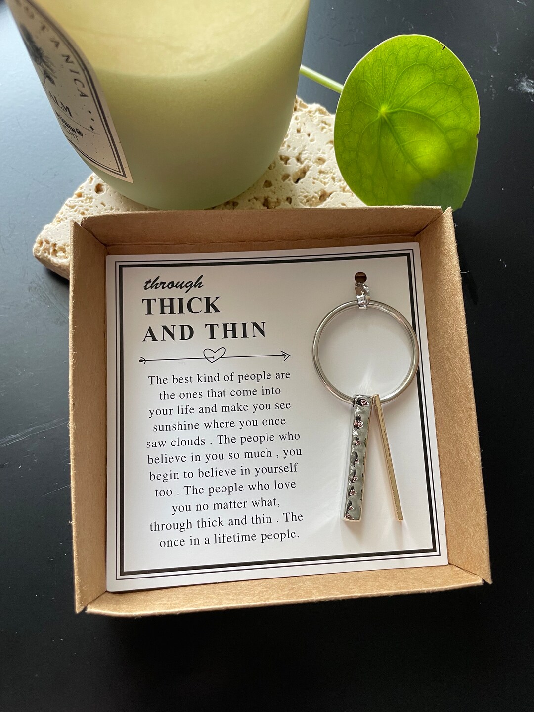 Through Thick and Thin Keyring, Pendant, Gift, Friendship, Partnership ...