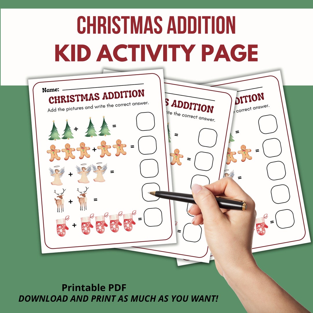 Christmas Addition Activity Page, Christmas Math, Christmas Game ...
