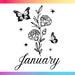 January Birth Flower Svg, Birth Flower Svg, January Flower Svg, January ...