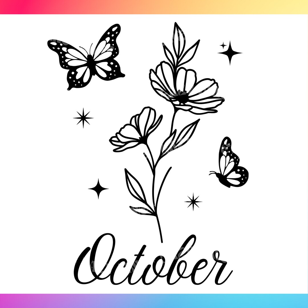 October Birth Flower Svg, Birth Flower Svg, October Flower Svg, October ...