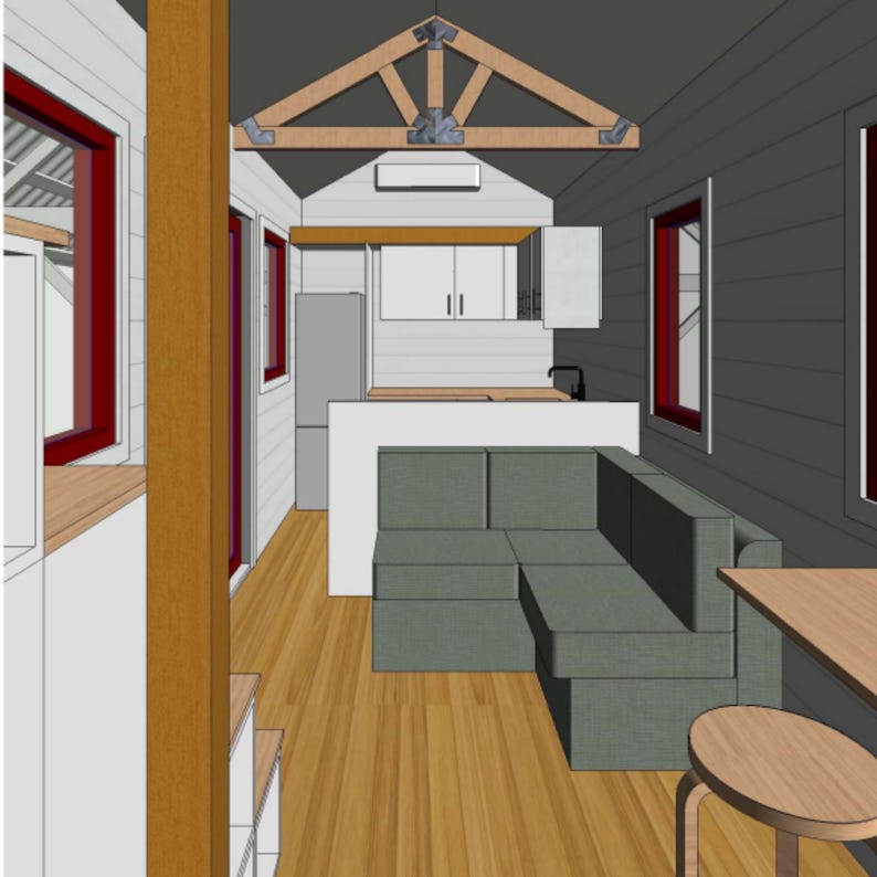 Modern Tiny House on Wheels Plan – Mobile Cabin PDF Blueprint - Etsy