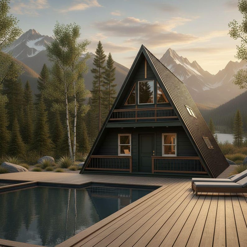 2-story A-frame Cabin Plan PDF, Tiny House Plans - Etsy