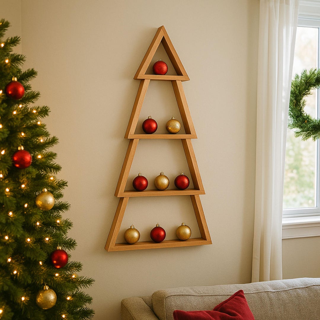 DIY Christmas Tree Shelf Plan – Rustic Wooden Holiday Decor (PDF) - Etsy