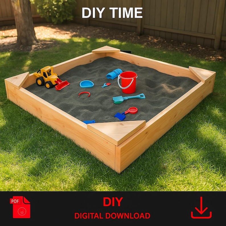 DIY Backyard Sandbox Plan – Outdoor Kids Play PDF - Etsy
