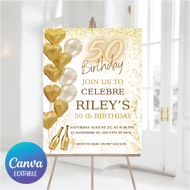 50th Birthday Invitations for Women - Etsy