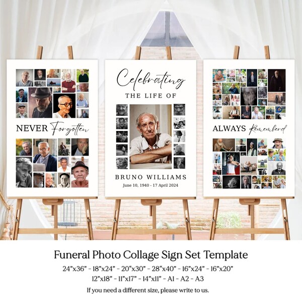 Funeral Collage Template - Etsy