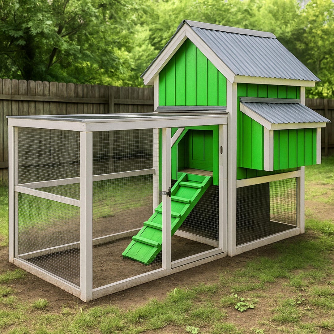 4x4 Chicken Coop & Run Plans PDF, Walk-in Backyard Chicken Coop, DIY ...