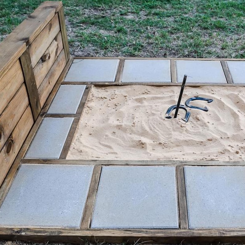 DIY Backyard Horseshoe Pit Frame Plan – Outdoor Game (PDF) - Etsy