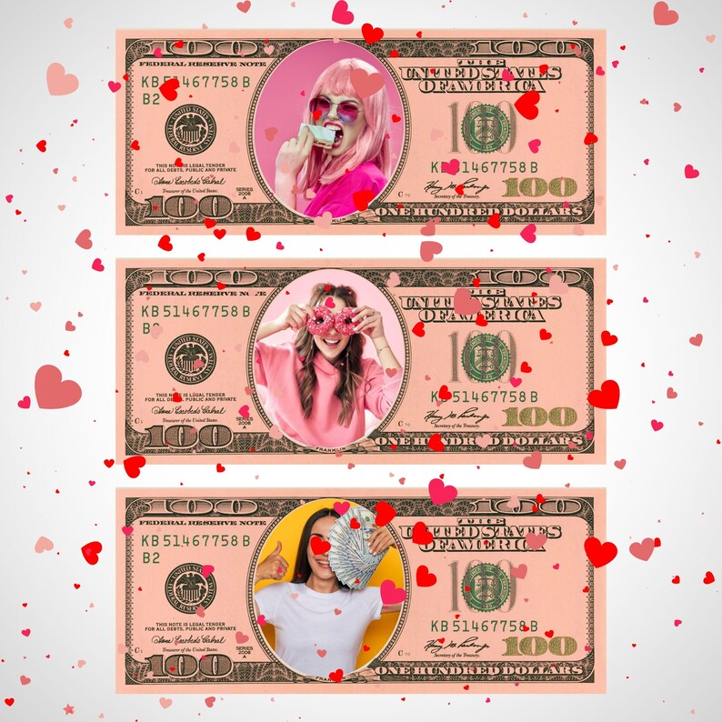 100 Dollar Bill Template, Custom Game Party Play Money, Add Your Text ...