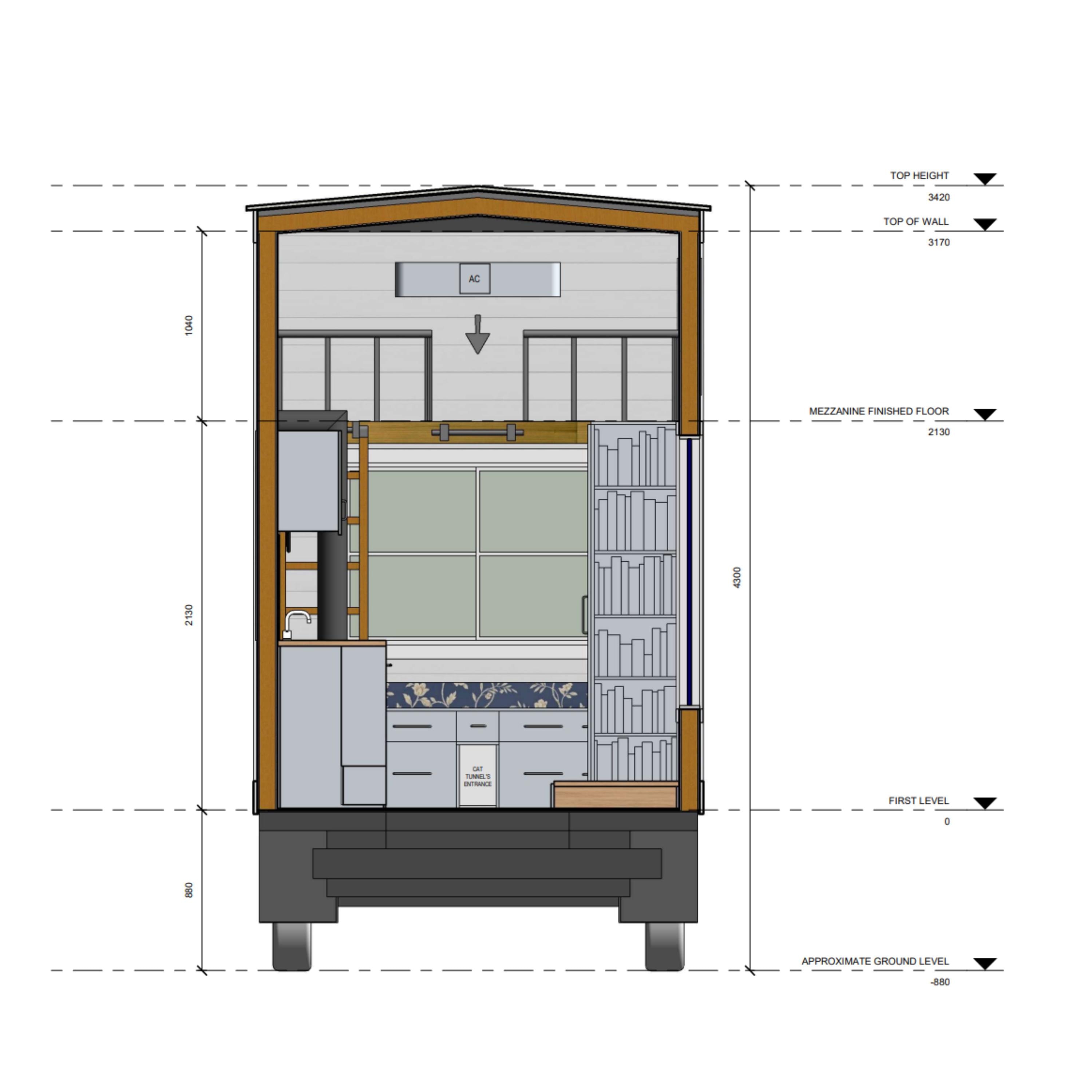 Modern Tiny House on Wheels Plan – Mobile Cabin Blueprint PDF - Etsy