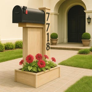 Modern Wooden Mailbox Post Plan, DIY PDF Download - Etsy