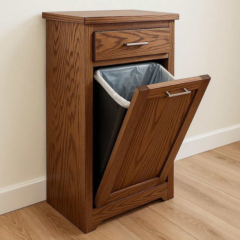 Tilt-out Trash Bin Cabinet Plan – DIY Hidden Garbage Can (PDF) - Etsy