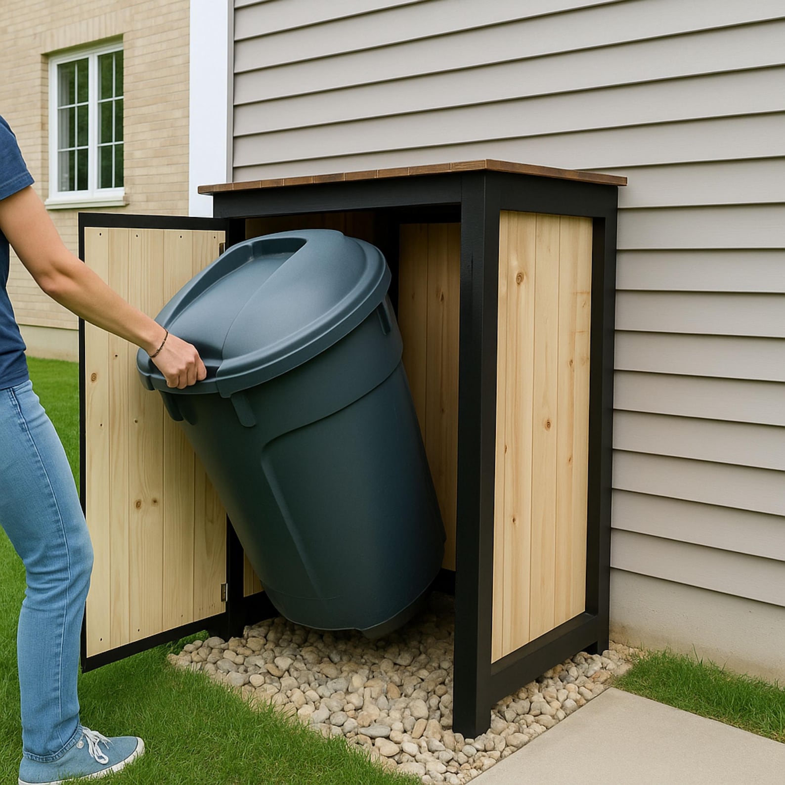 Wooden Trash Can Shed Plan – DIY Outdoor Storage PDF - Etsy