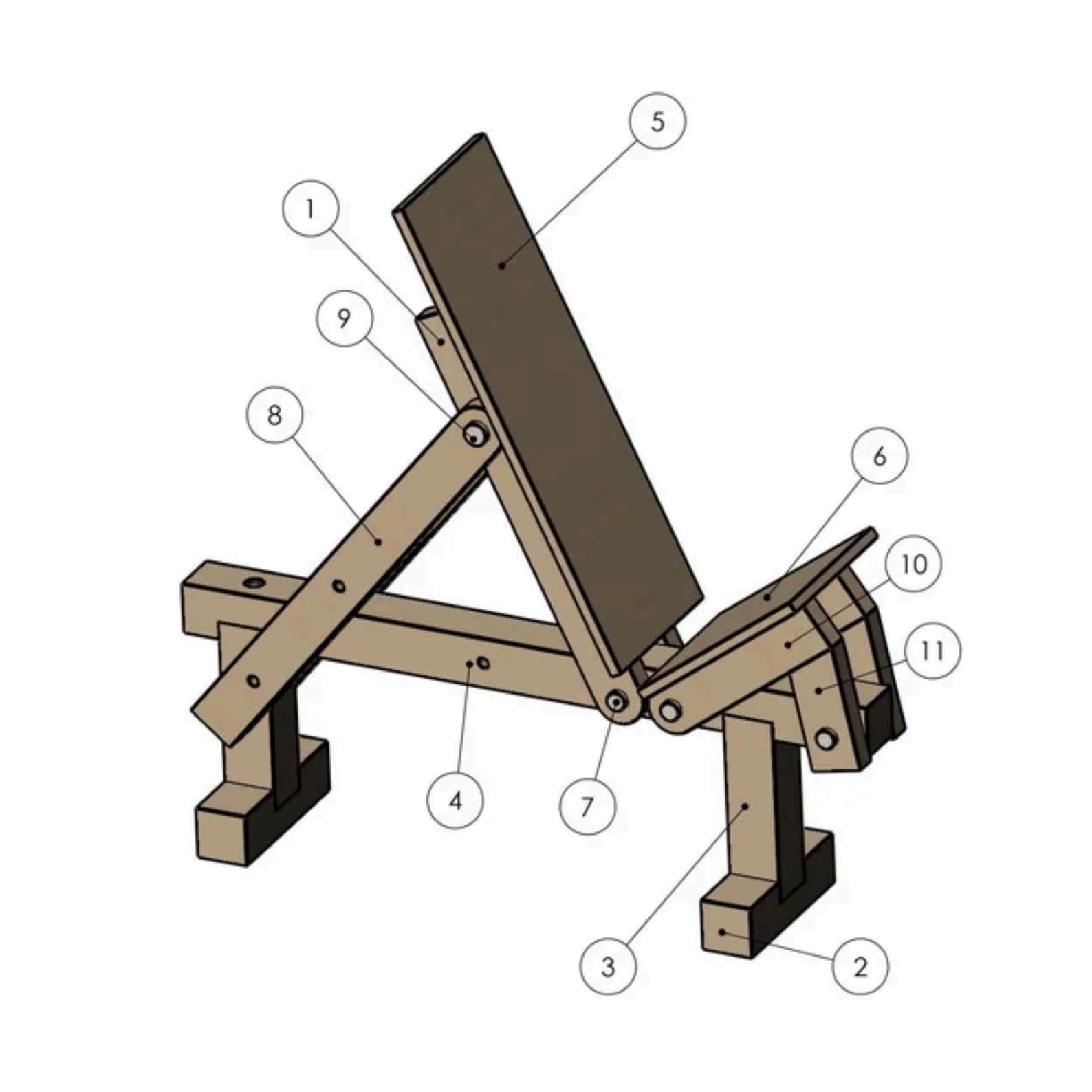 DIY Adjustable Workout Bench PDF Plans, Wooden Gym Bench With Padded ...