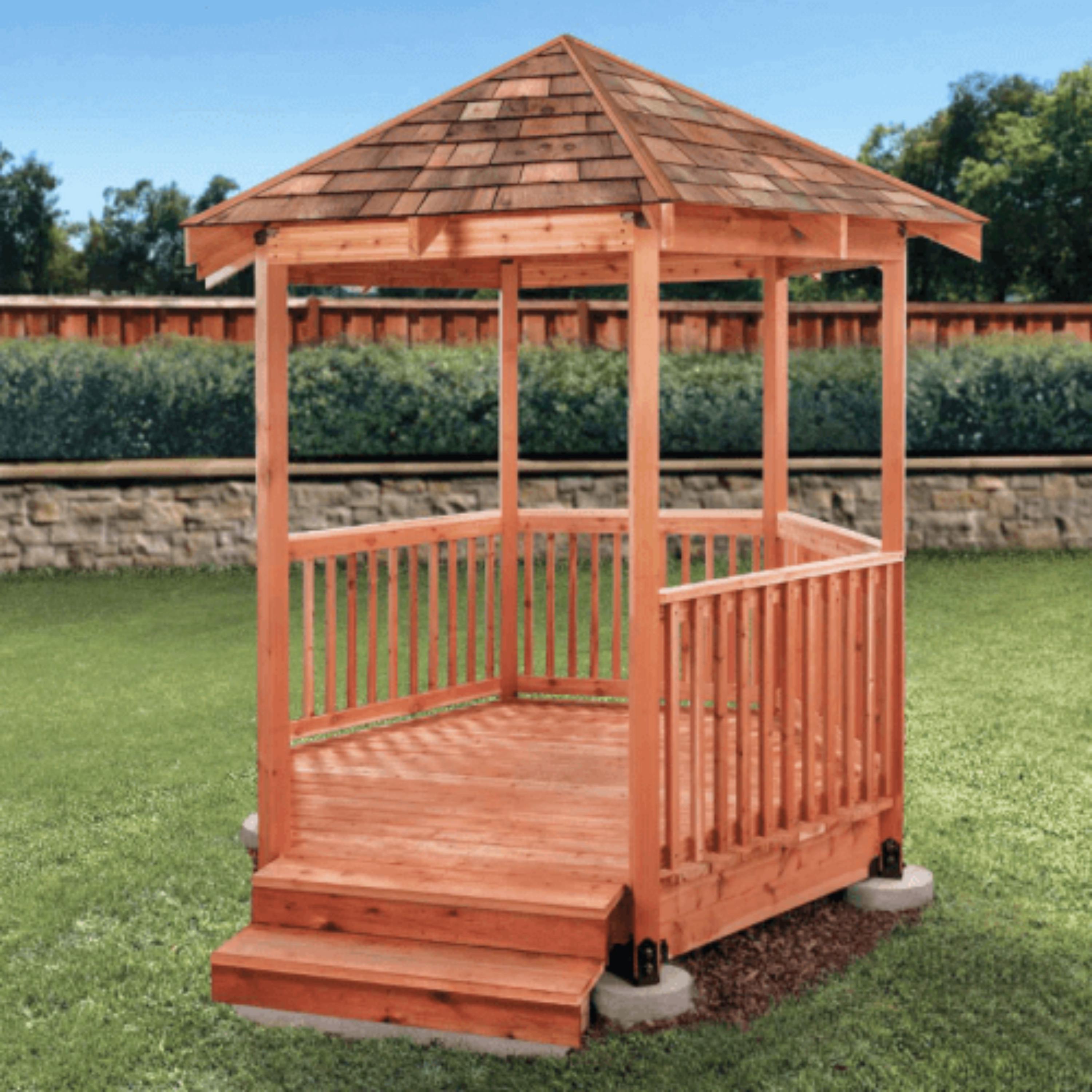 DIY Gazebo Plan PDF, Wooden Octagon Backyard Pavilion With Railings and ...