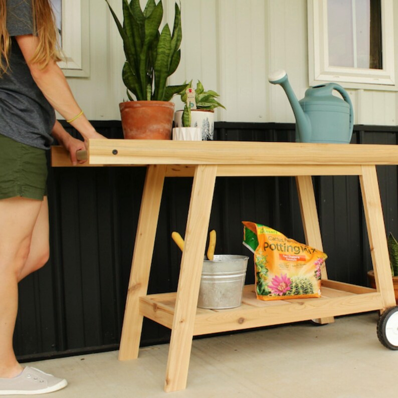 DIY Mobile Potting Bench Cart Plan – Garden Workstation PDF - Etsy