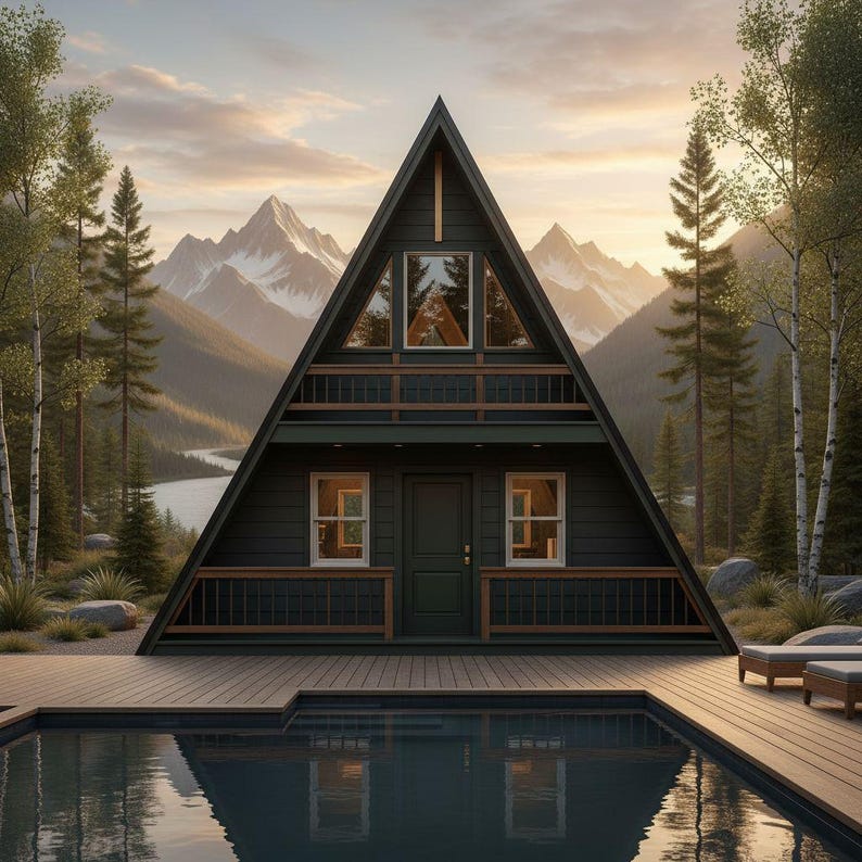 2-story A-frame Cabin Plan PDF, Tiny House Plans - Etsy