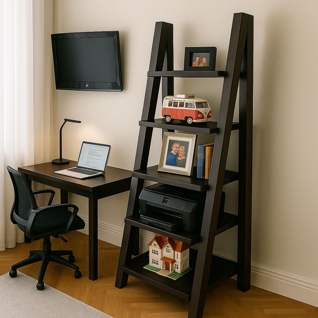 DIY Ladder Bookshelf Plan PDF – Modern A-frame Bookcase Design (digital ...