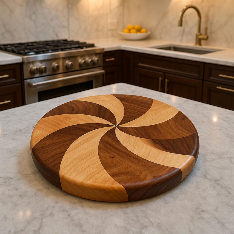 DIY Swirl Cutting Board Plan – Woodworking PDF Pattern (maple, Cherry ...