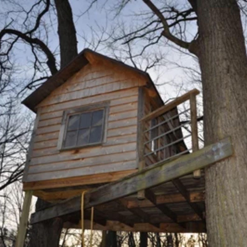 Diy Treehouse Plan Pdf Kids Treefort Playground Blueprints Etsy