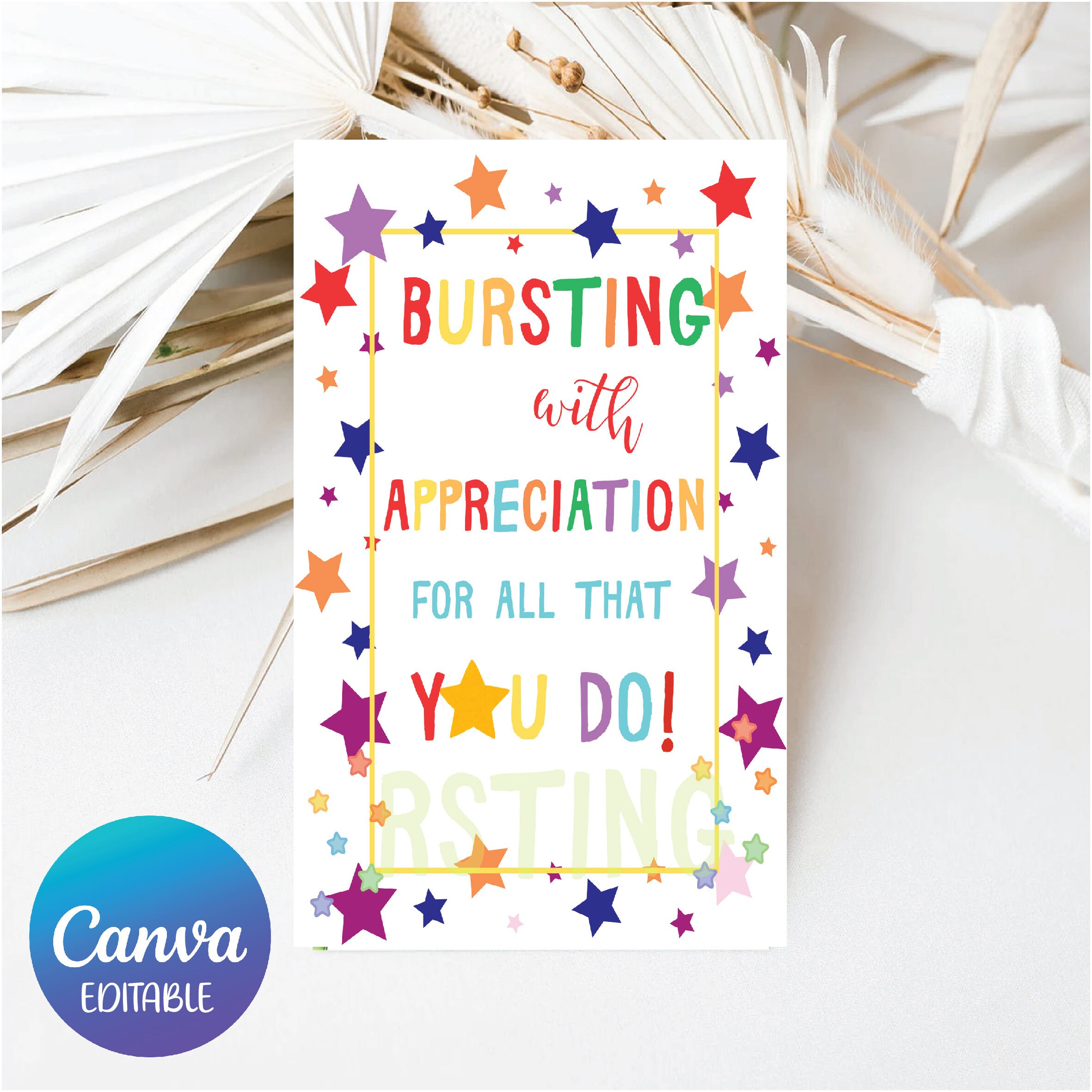 Bursting With Appreciation for All That You Do Printable Gift Tags ...