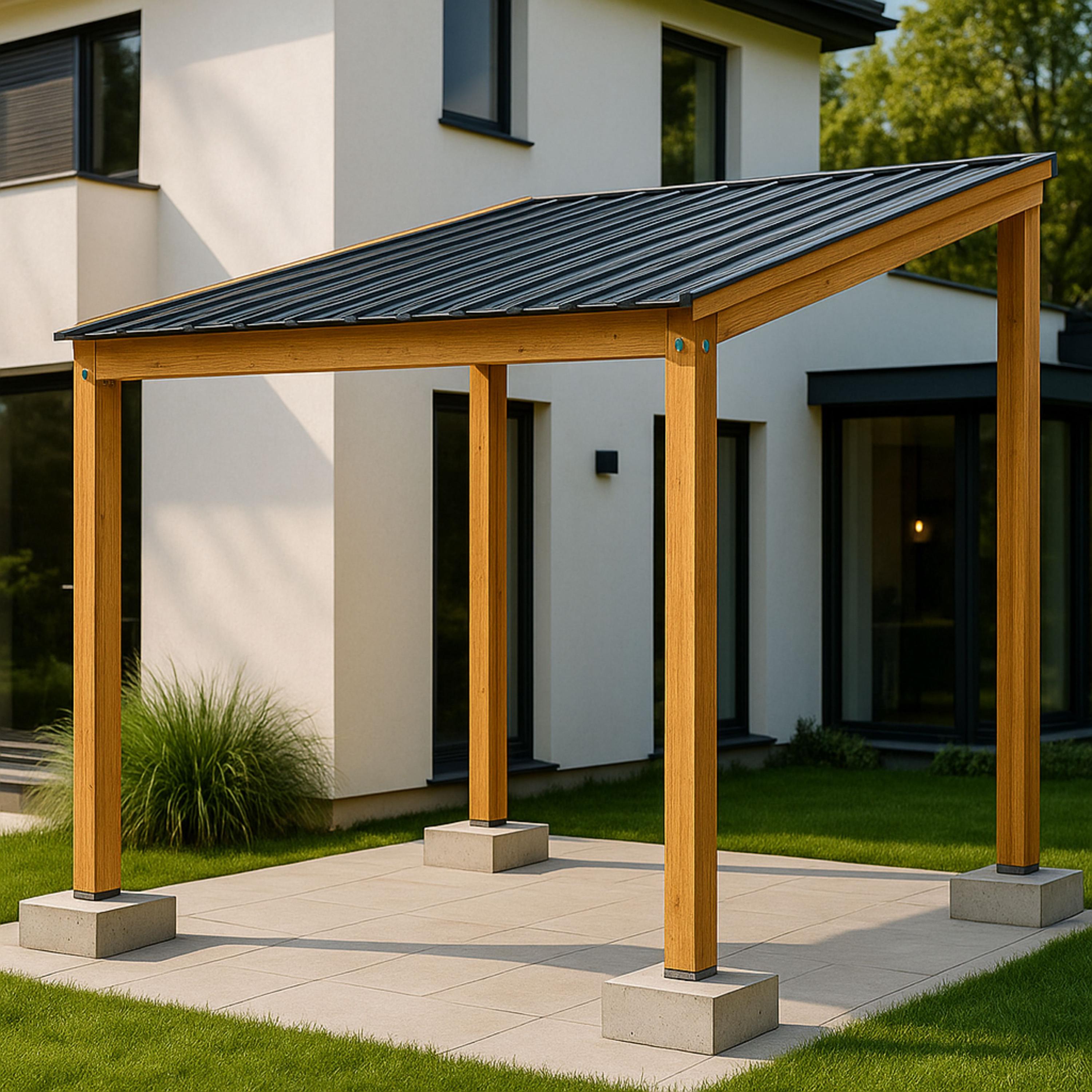 14x14 Sloped Patio Cover Plan – DIY Lean-to Pergola PDF - Etsy