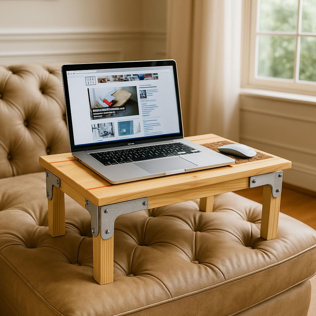DIY Laptop Lap Desk Plan PDF, Small Wood Table With Metal Brackets ...