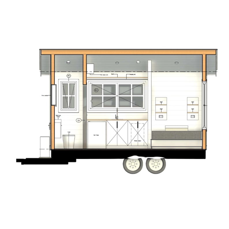 DIY Modern Tiny House on Wheels Plan – Mobile Cabin PDF - Etsy