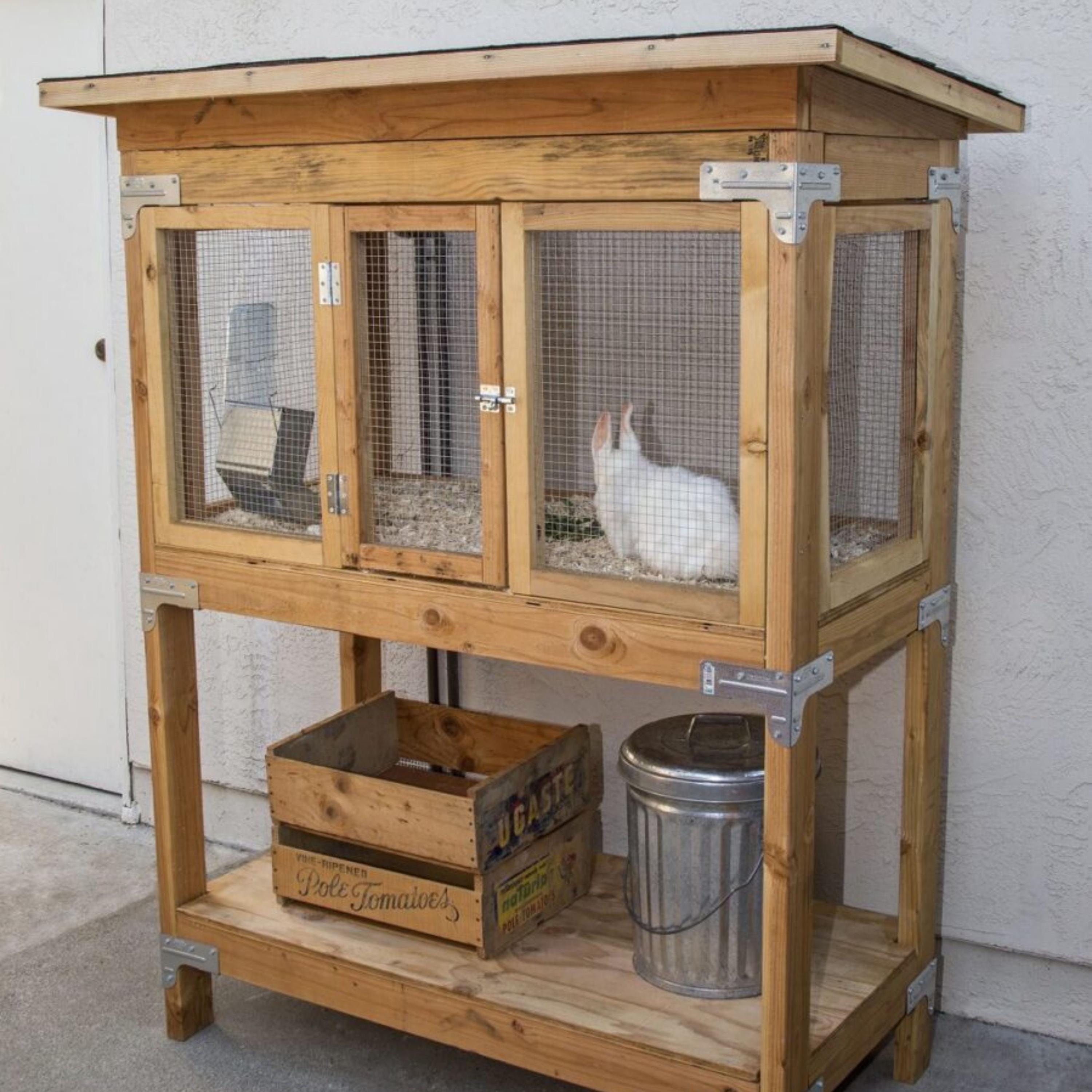 DIY Two-story Rabbit Hutch Plan PDF – Outdoor Wooden Bunny Cage - Etsy