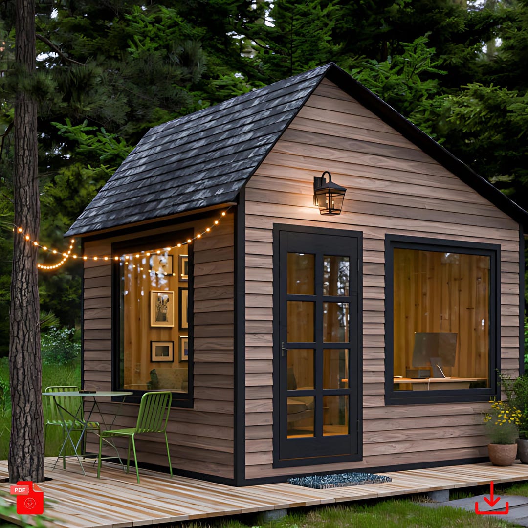 10x12 Office Shed Plans With Lean to Roof, Modern DIY Garden Shed, She ...
