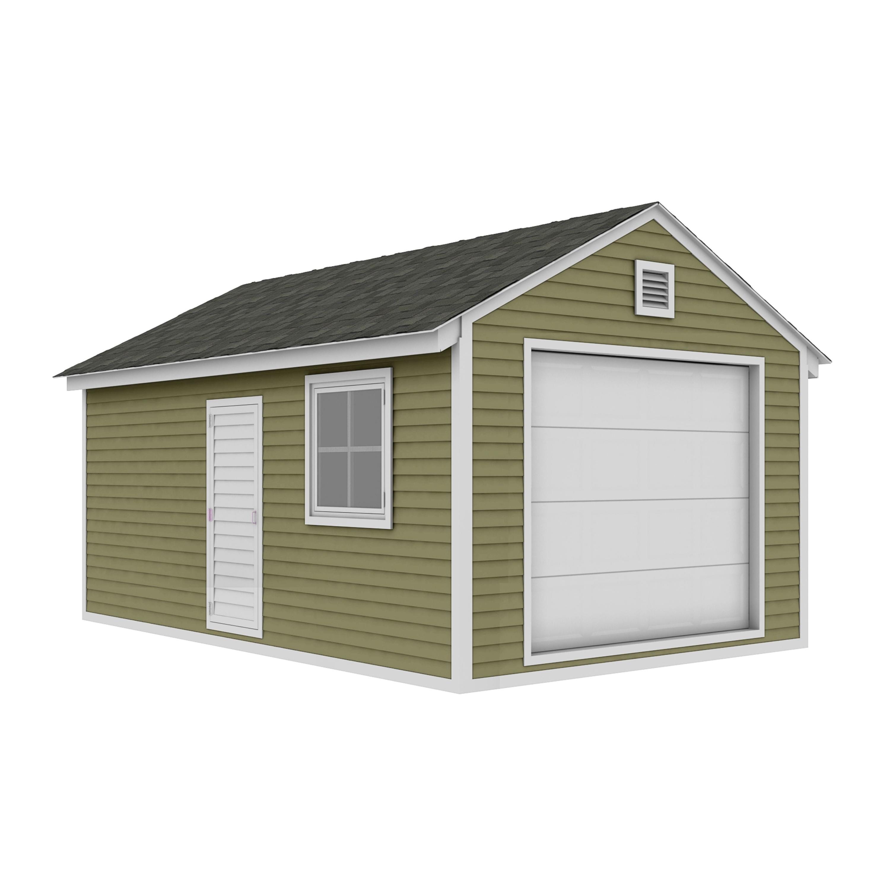 12x20 Gable Garage Shed Plans PDF, DIY Woodworking Blueprint, Modern ...