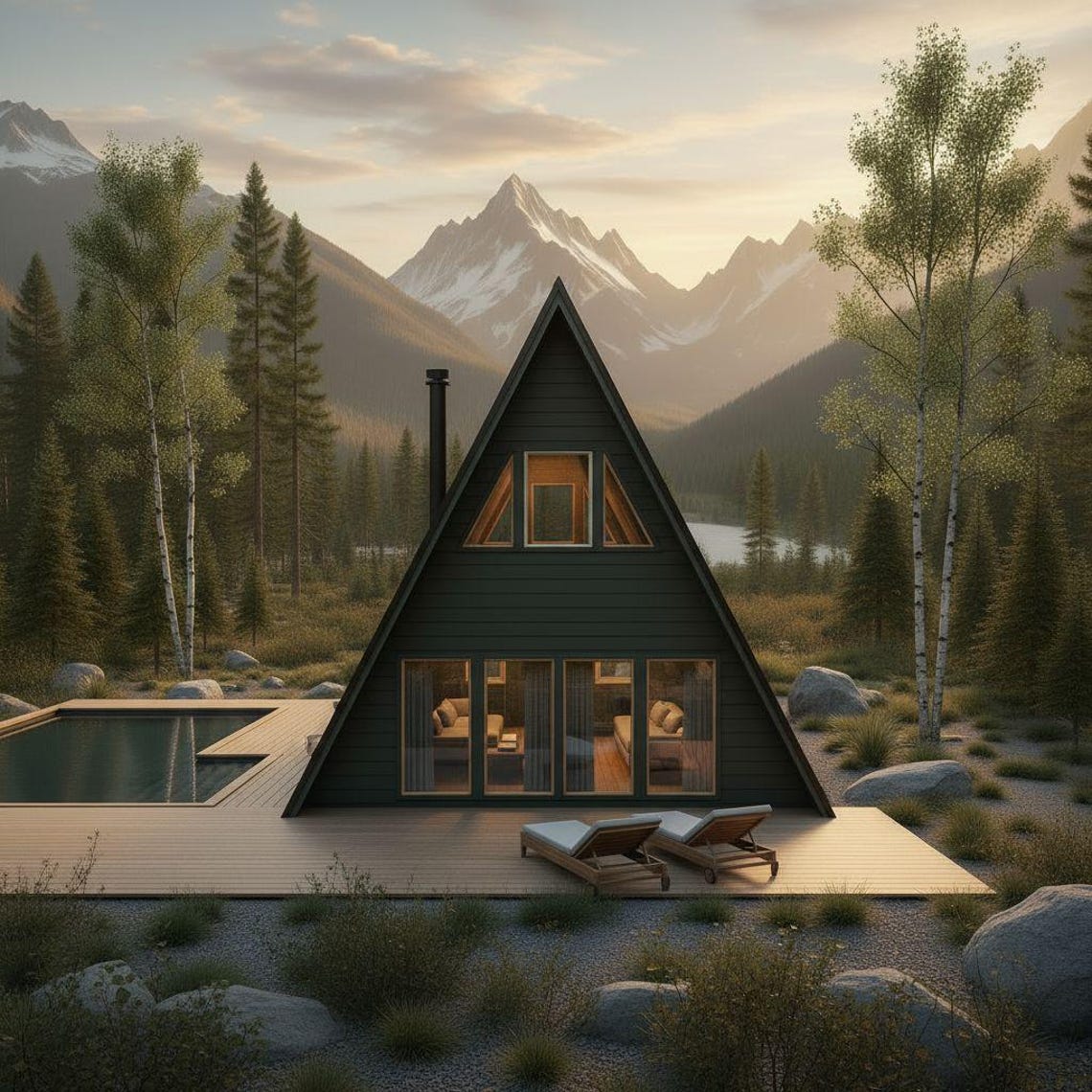 2-story A-frame Cabin Plan PDF, Tiny House Plans - Etsy