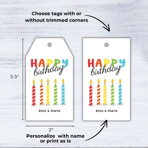 Printable Birthday Tags, Happy Birthday Gift Tag, Instant Download ...