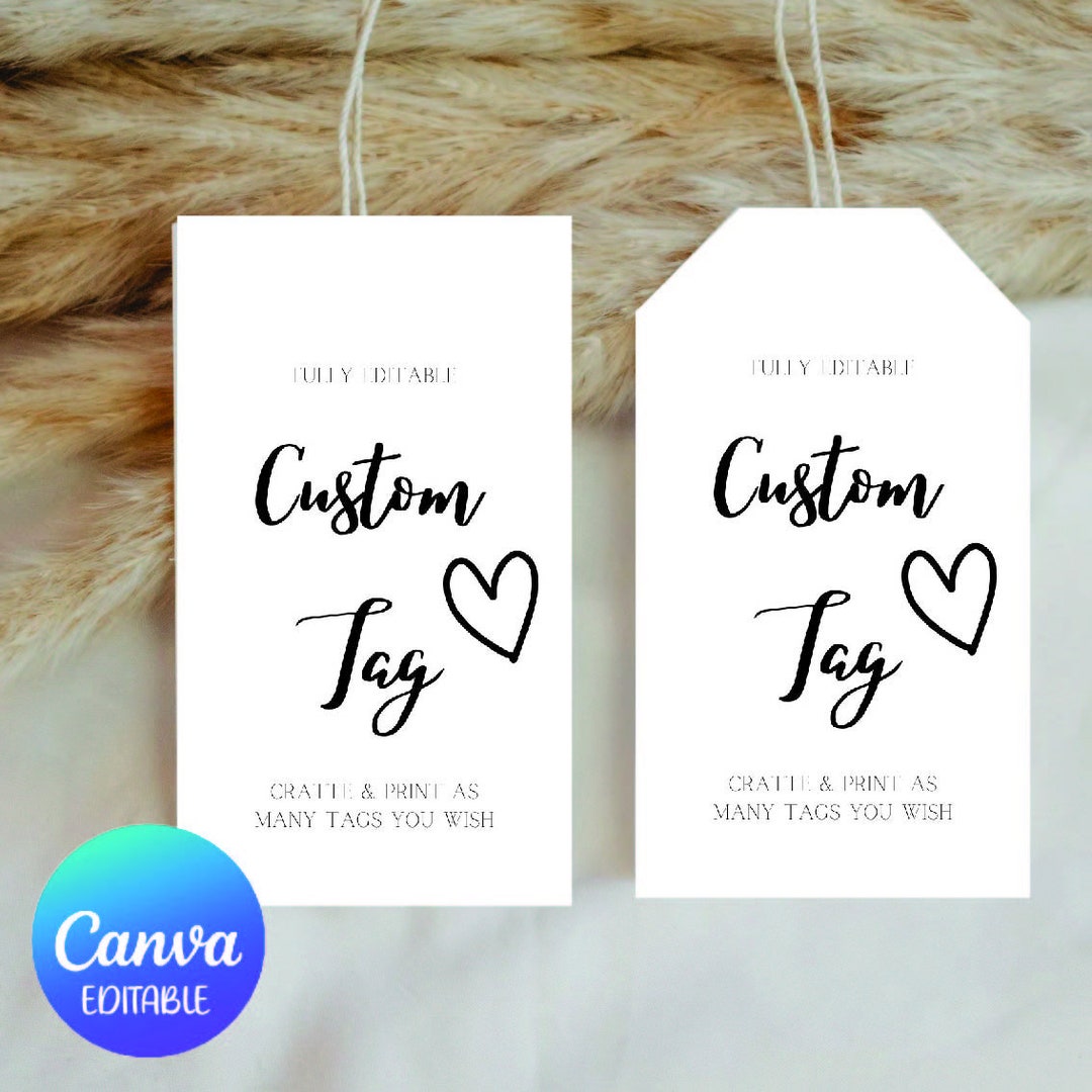 Editable Tags Instant Download, Calligraphy, Custom Tag, Minimalist Tag ...