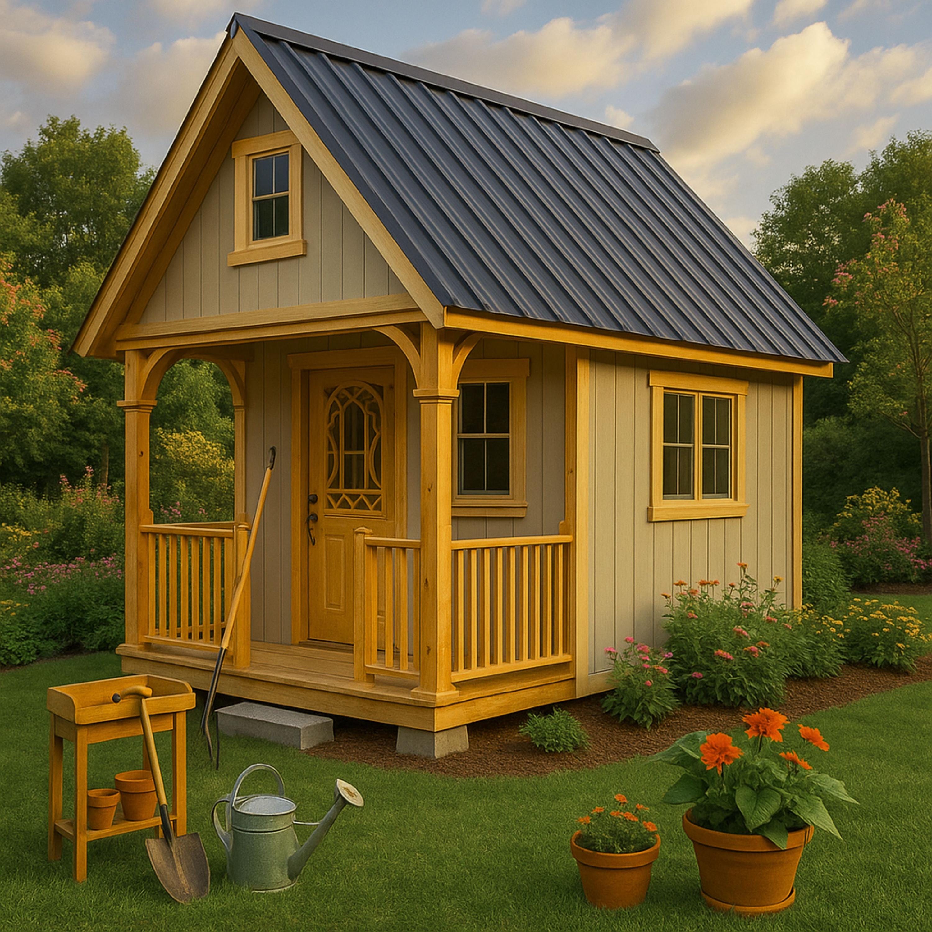 Modern Tiny Cottage House Plans – 8x13 Loft Cabin Design PDF - Etsy