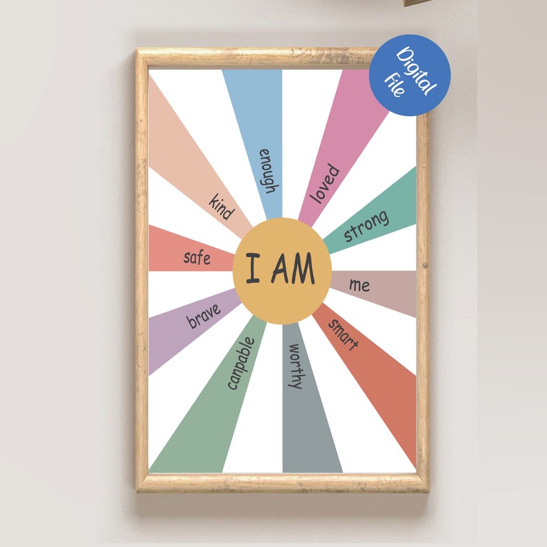 I Am... Poster, Positive Affirmations, Therapy Office Decor, School Counselor Resources ...