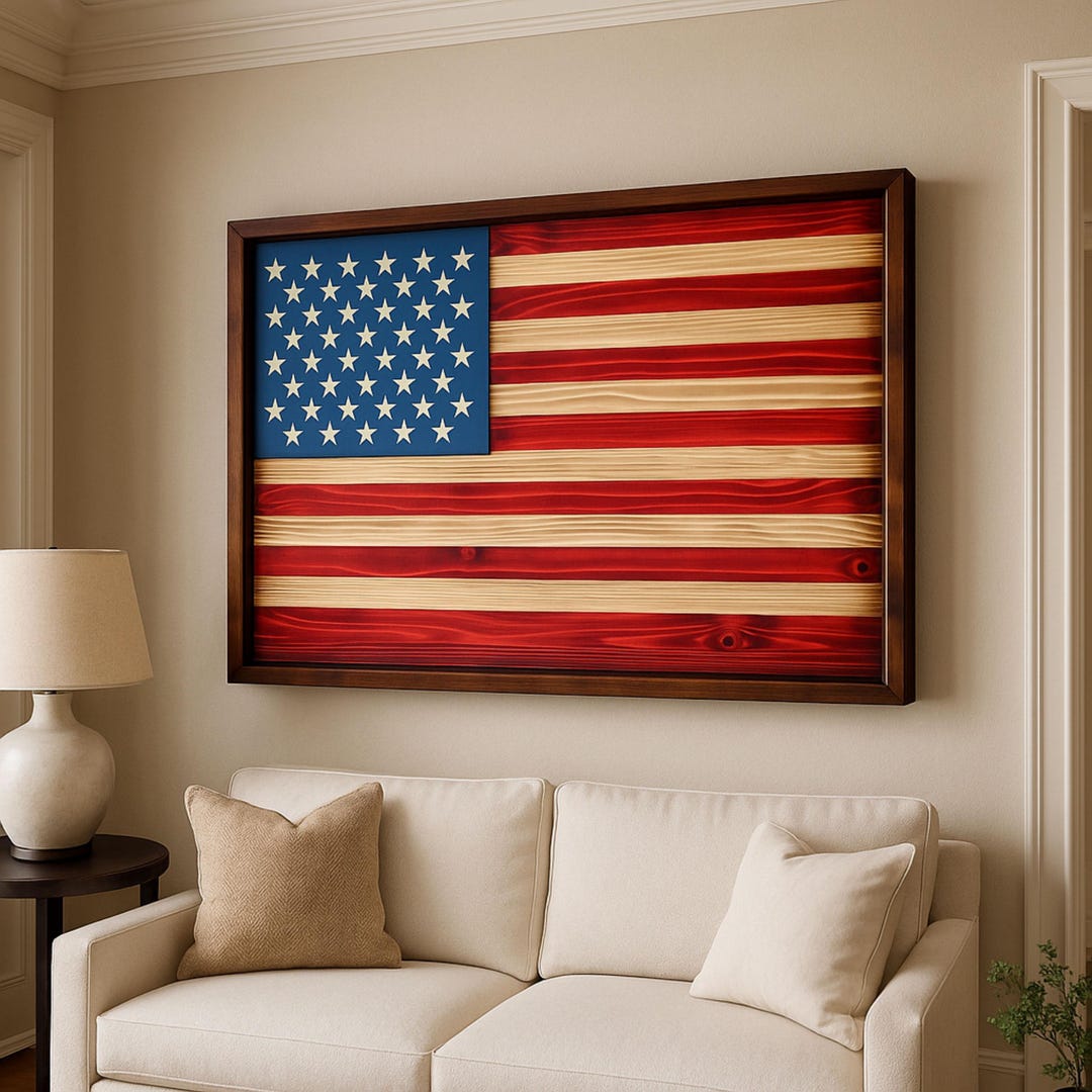 Rustic Wood American Flag Plan – DIY Patriotic Wall Art (36"x18") PDF ...