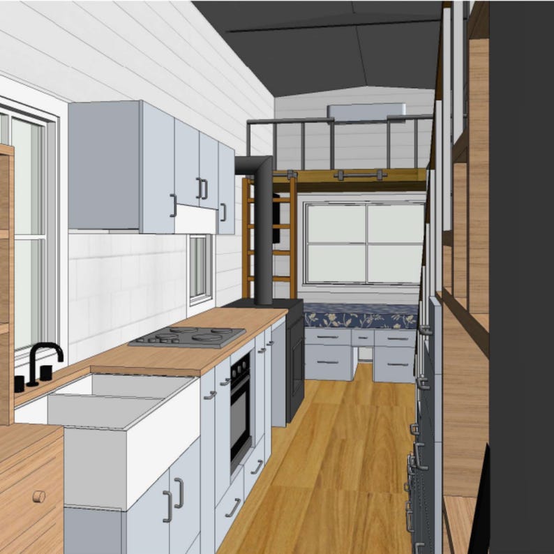 Modern Tiny House on Wheels Plan – Mobile Cabin Blueprint PDF - Etsy