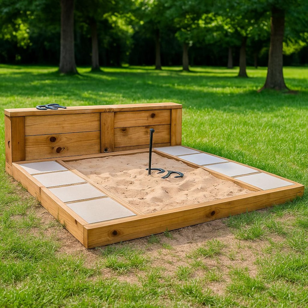 DIY Backyard Horseshoe Pit Frame Plan – Outdoor Game (PDF) - Etsy