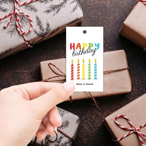 Printable Rainbow Happy Birthday Gift Tag Template | Colorful Birthday ...
